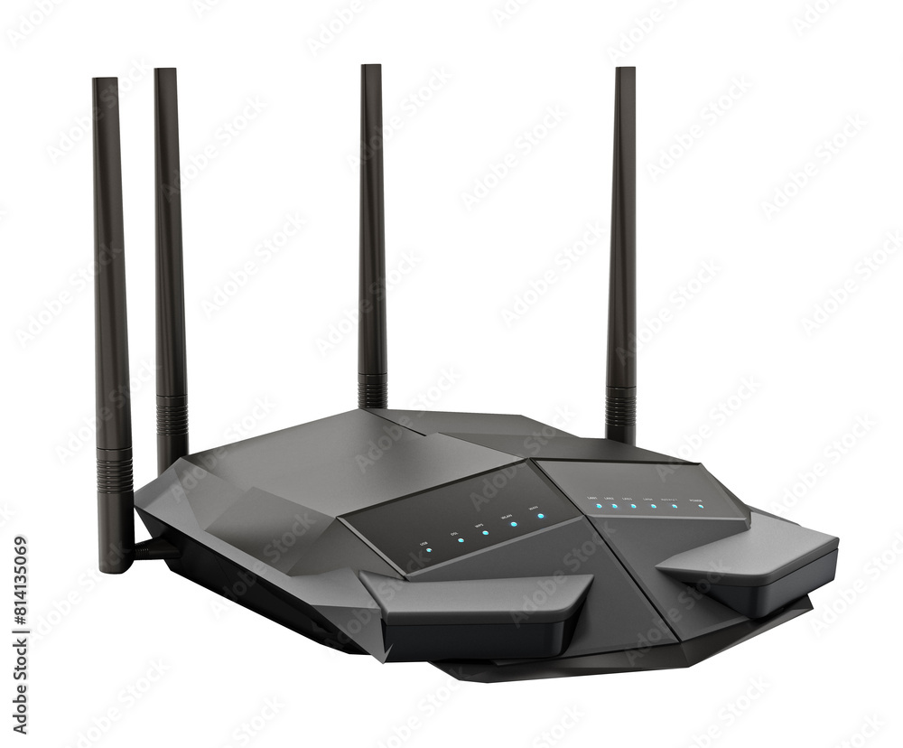 High speed wireless wi-fi black router, modem or range extender with ...