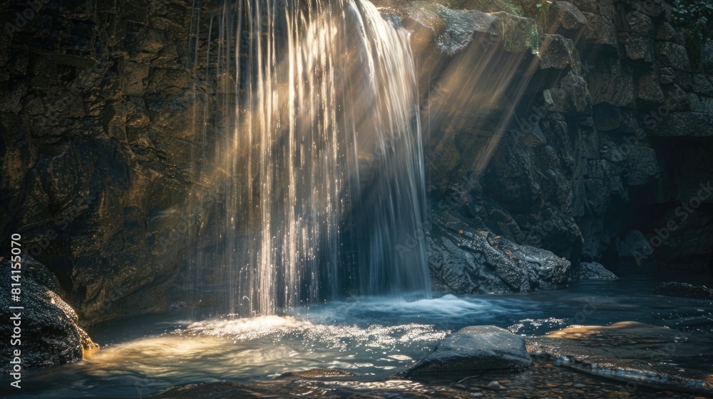 A subtly captivating image of a waterfall, crafted to inspire ...