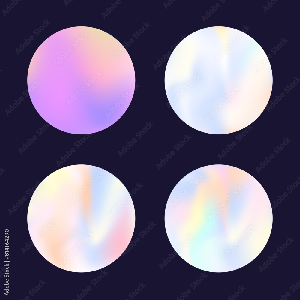 Hologram abstract backgrounds set. Holographic gradient. Futuristic ...