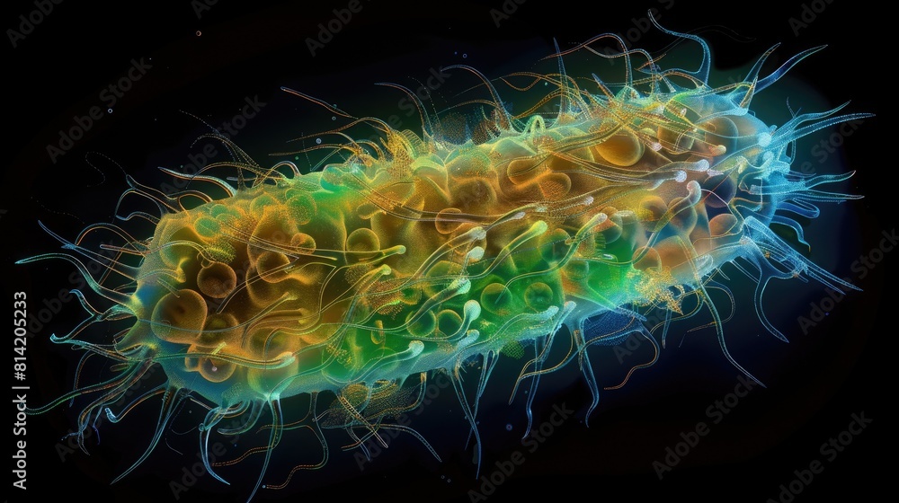 Escherichia coli anatomy digital illustration Stock Illustration ...