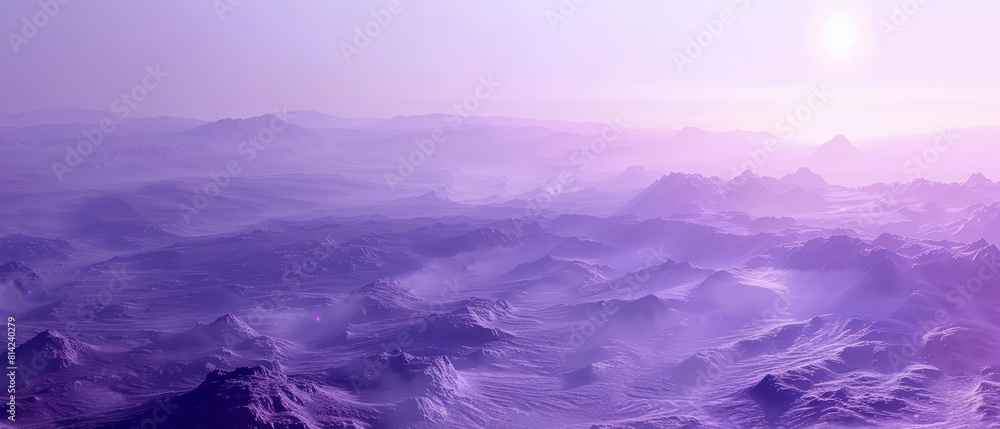 Earth, now a desolate desert, shimmers in violet hues under the ...