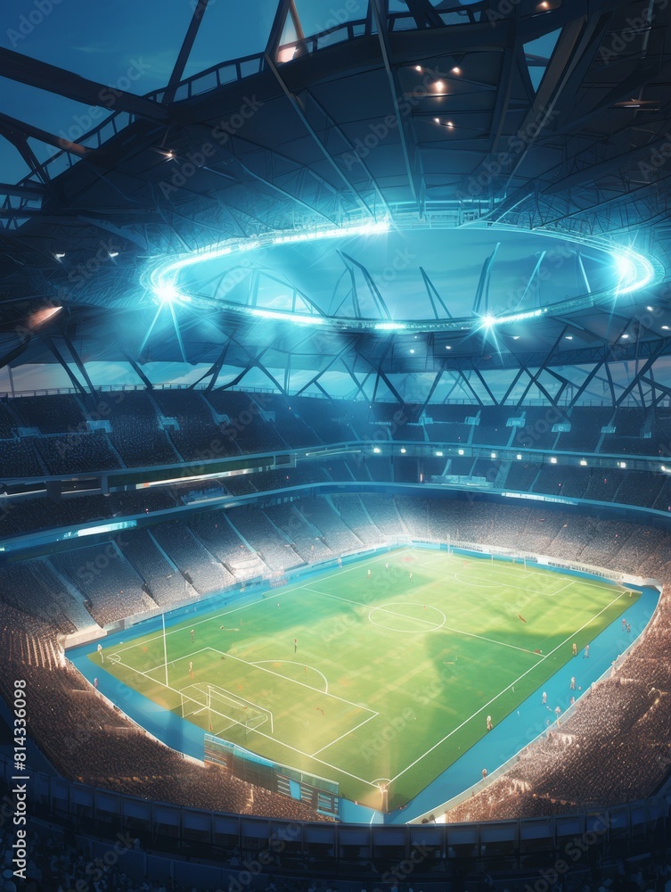 ภาพถ่าย Stock An overhead shot of the newly built indoor large-scale ...