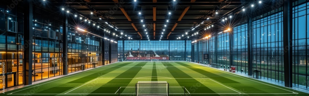 Foto de Stock An overhead shot of the newly built indoor large-scale ...