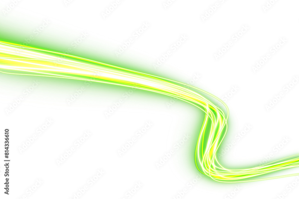 green Light Trails on transparent background Stock Illustration | Adobe ...