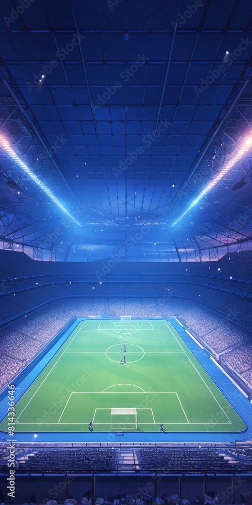Ilustração An overhead shot of the newly built indoor large-scale ...