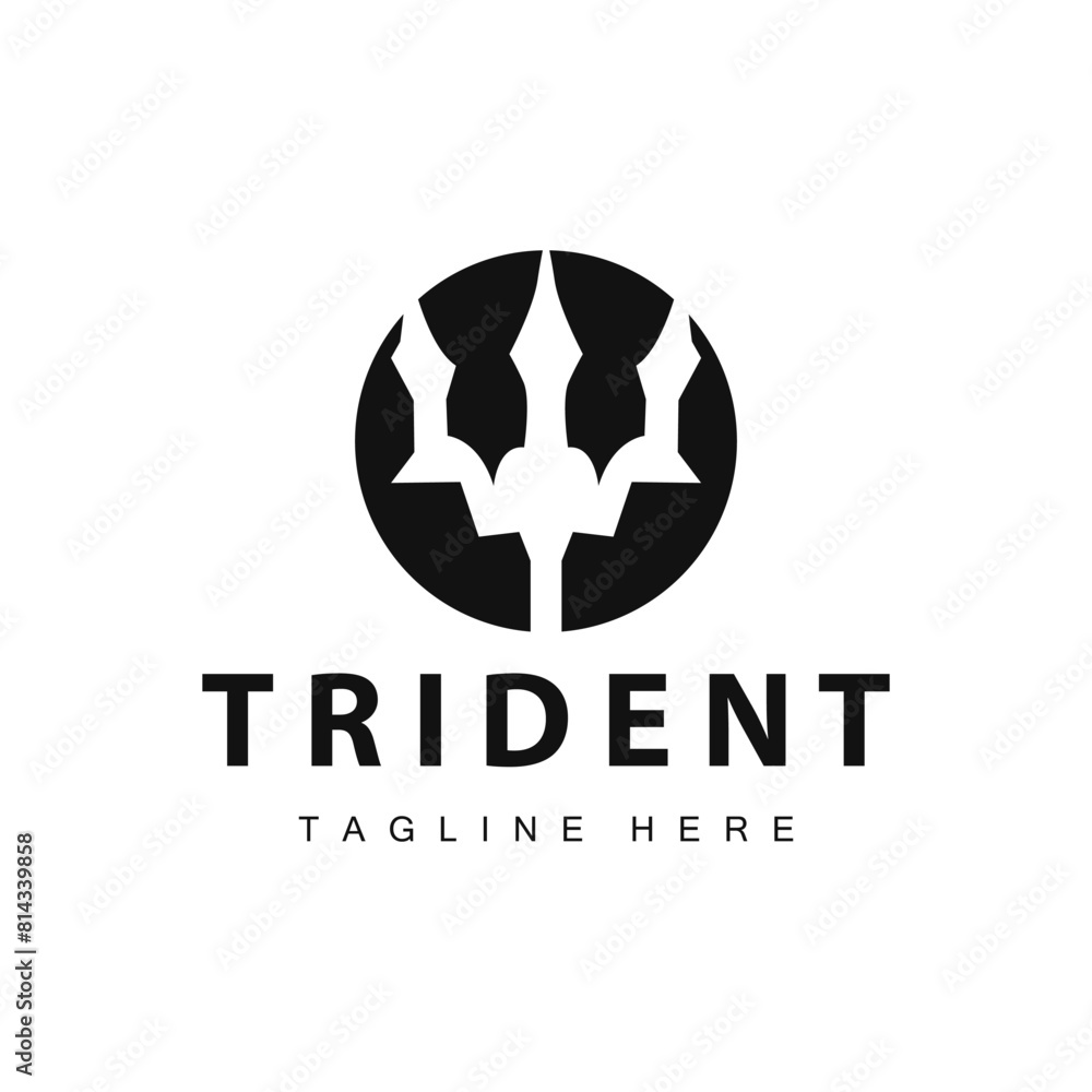 Trident logo design spear weapon vector sea king poseidon neptune ...
