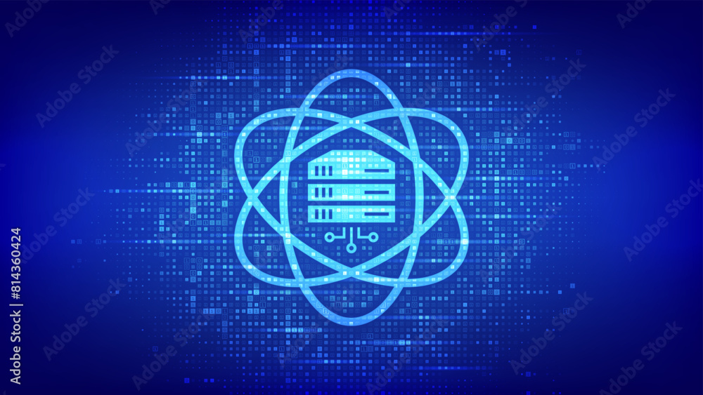 Data Science icon made with binary code. Deep learning. Artificial ...