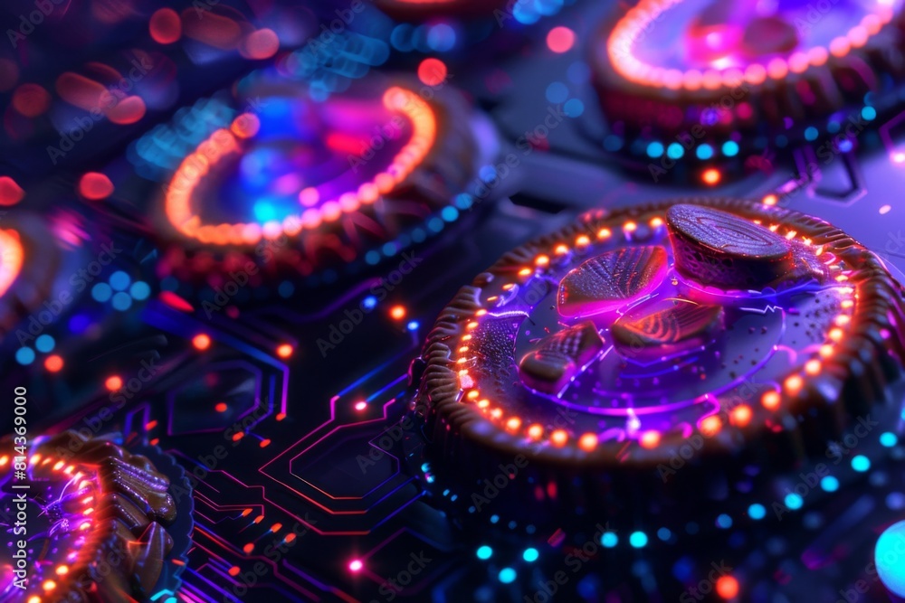 A packaging design for sandwich biscuits with a futuristic sci-fi theme ...