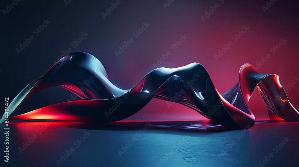 A high-resolution, sharp image of a 3D modern-style amorphous shape ...