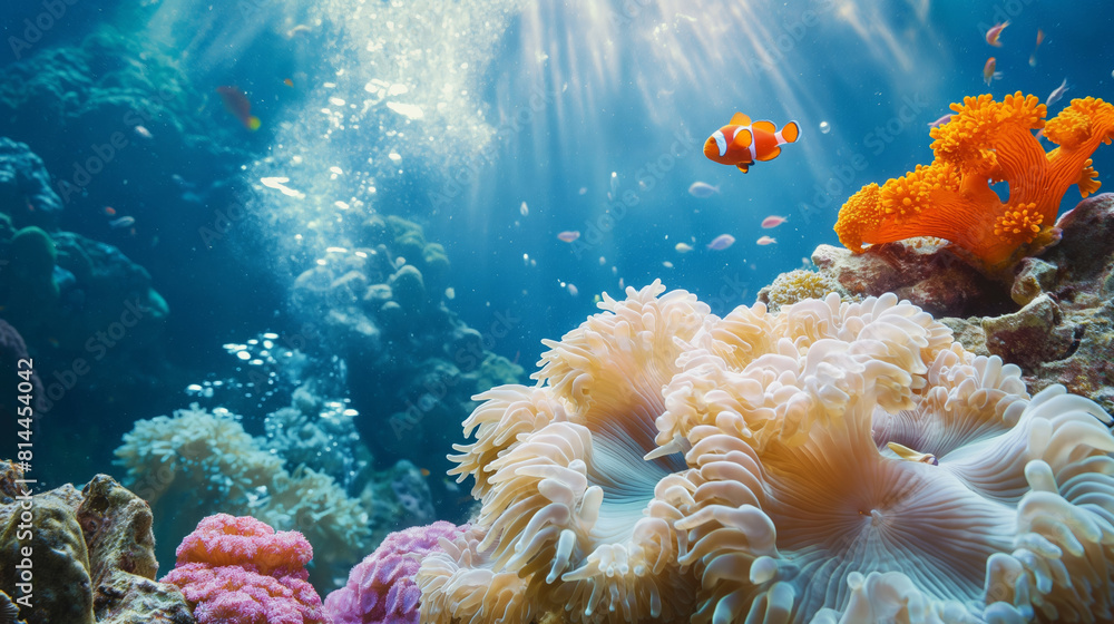 Coral reef bleaching caused by climate change, global warming, water ...