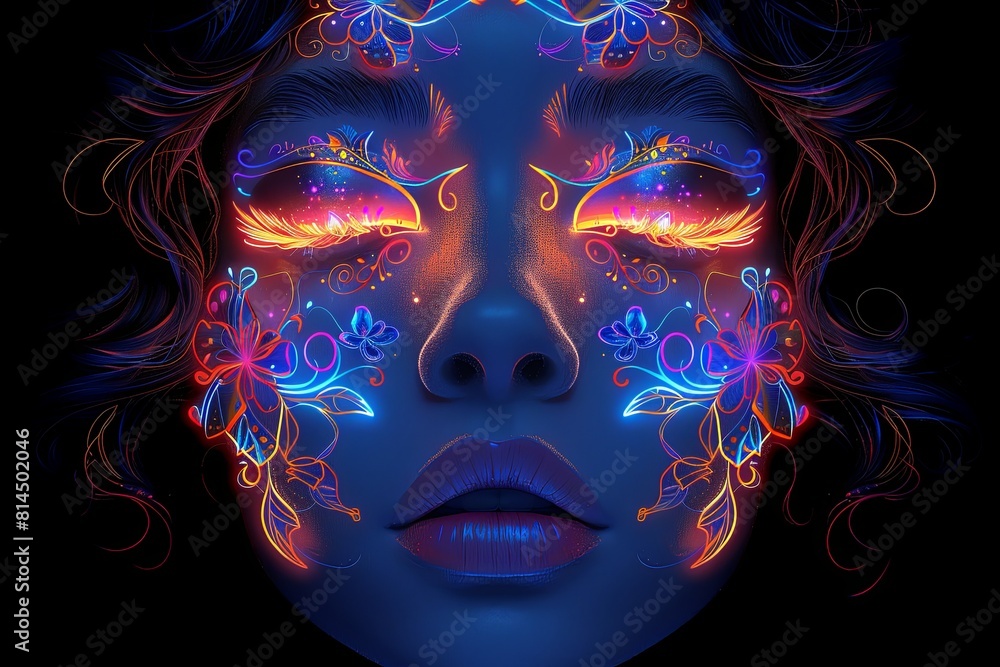 Neon Symmetry: 4K Discord Profile Picture in Dark, Colorful Tones Stock ...