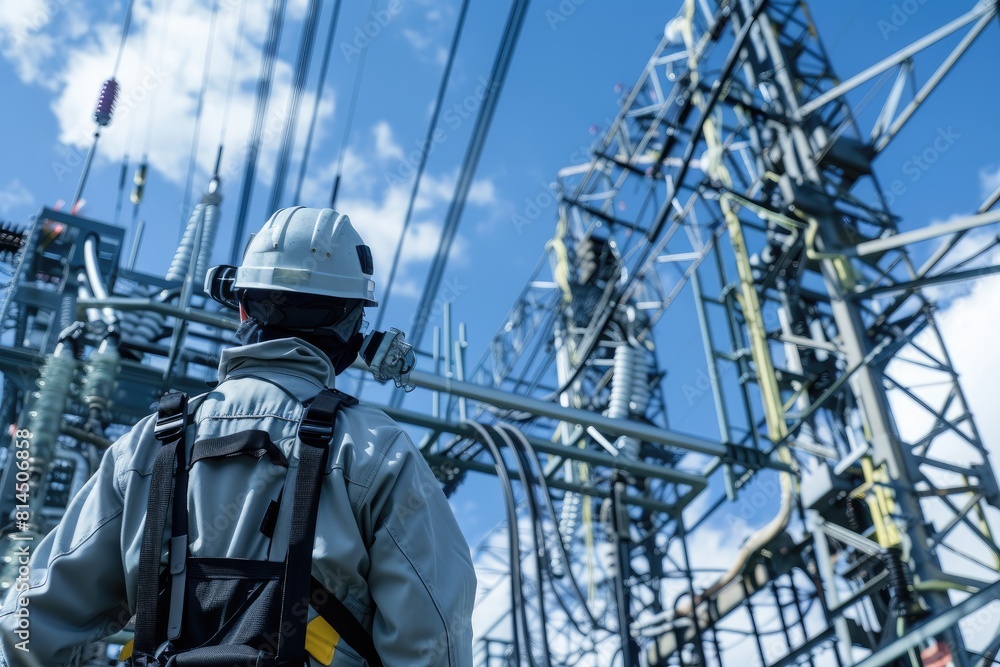 Electrical Engineer Monitoring Power Station Stock Photo | Adobe Stock