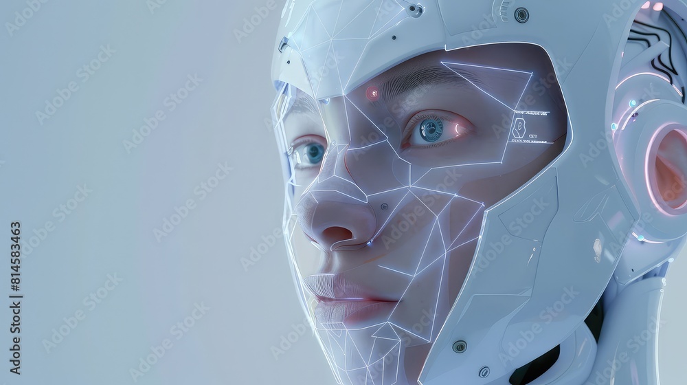 A conceptual image featuring a robot with artificial intelligence ...