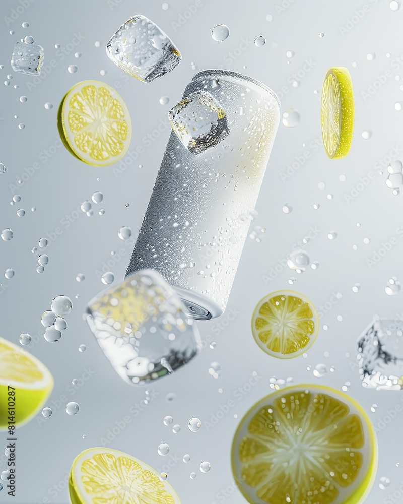 vertical small tall slimline 250ml standard matte colour plain blank drink-can, tilted up ...