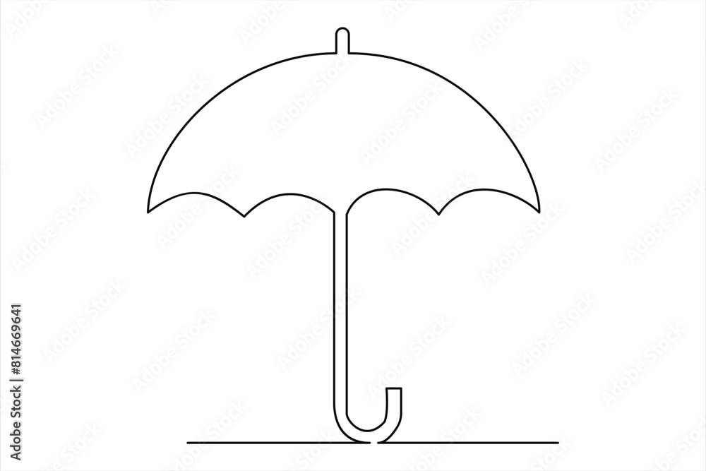 Continuous single line drawing of umbrella abstract umbrella line art ...
