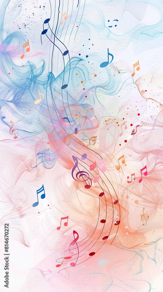Colorful abstract musical notes background Stock Illustration | Adobe Stock