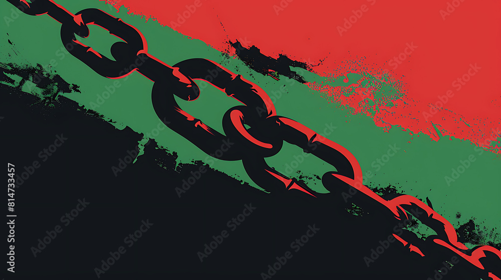 Juneteenth background with chain. Black history month breaks the chain ...