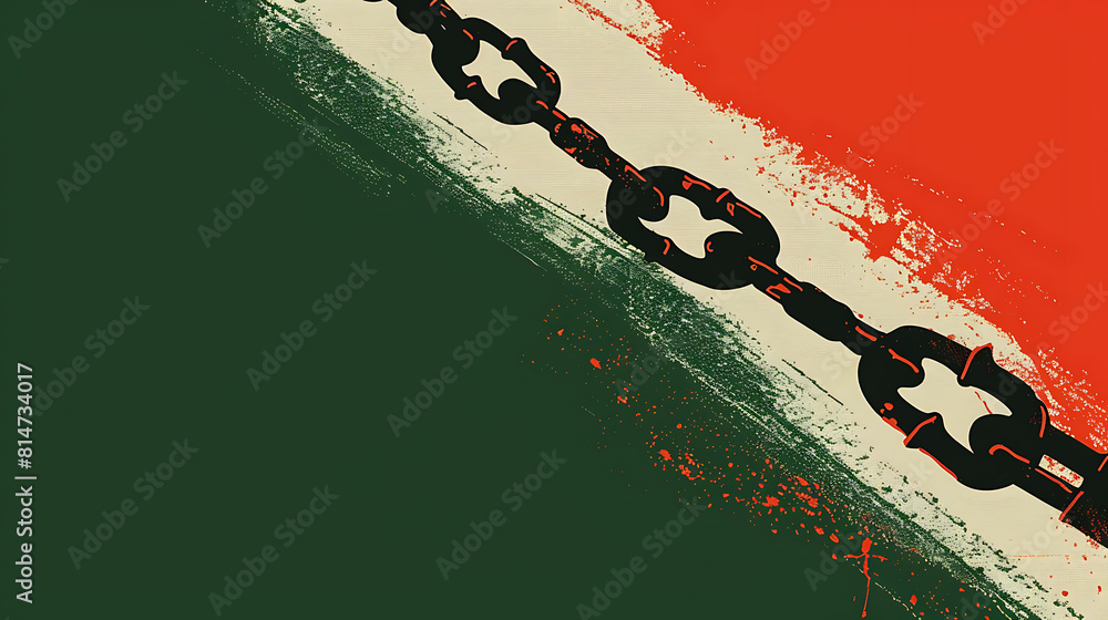 Juneteenth background with chain. Black history month breaks the chain ...