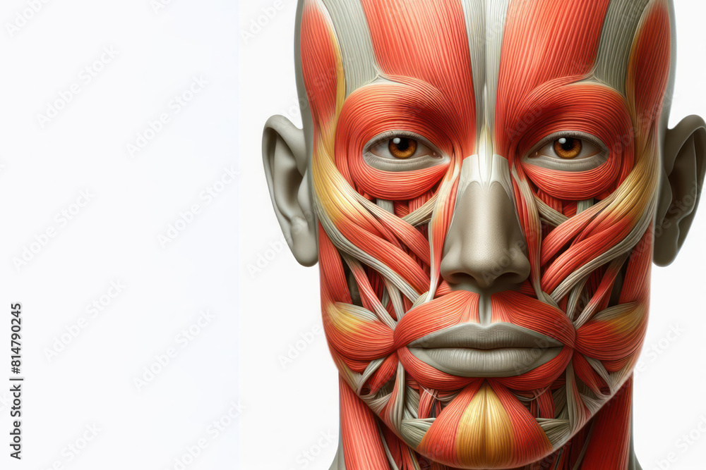 Ilustración de Stock Human anatomy showing face with muscular system ...
