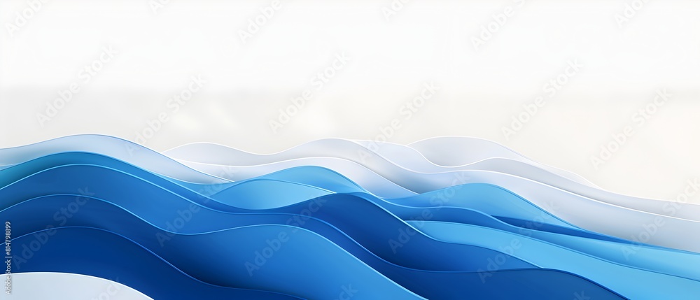 Abstract blue wave background vector presentation design with copy ...