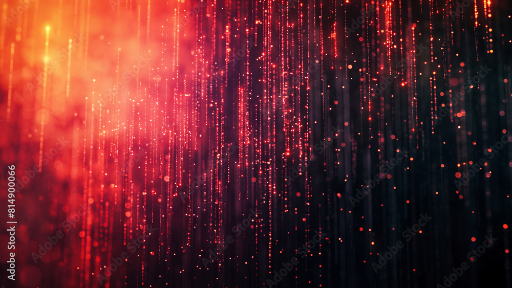 Abstract Digital Rain: Futuristic Technology Background with Falling ...