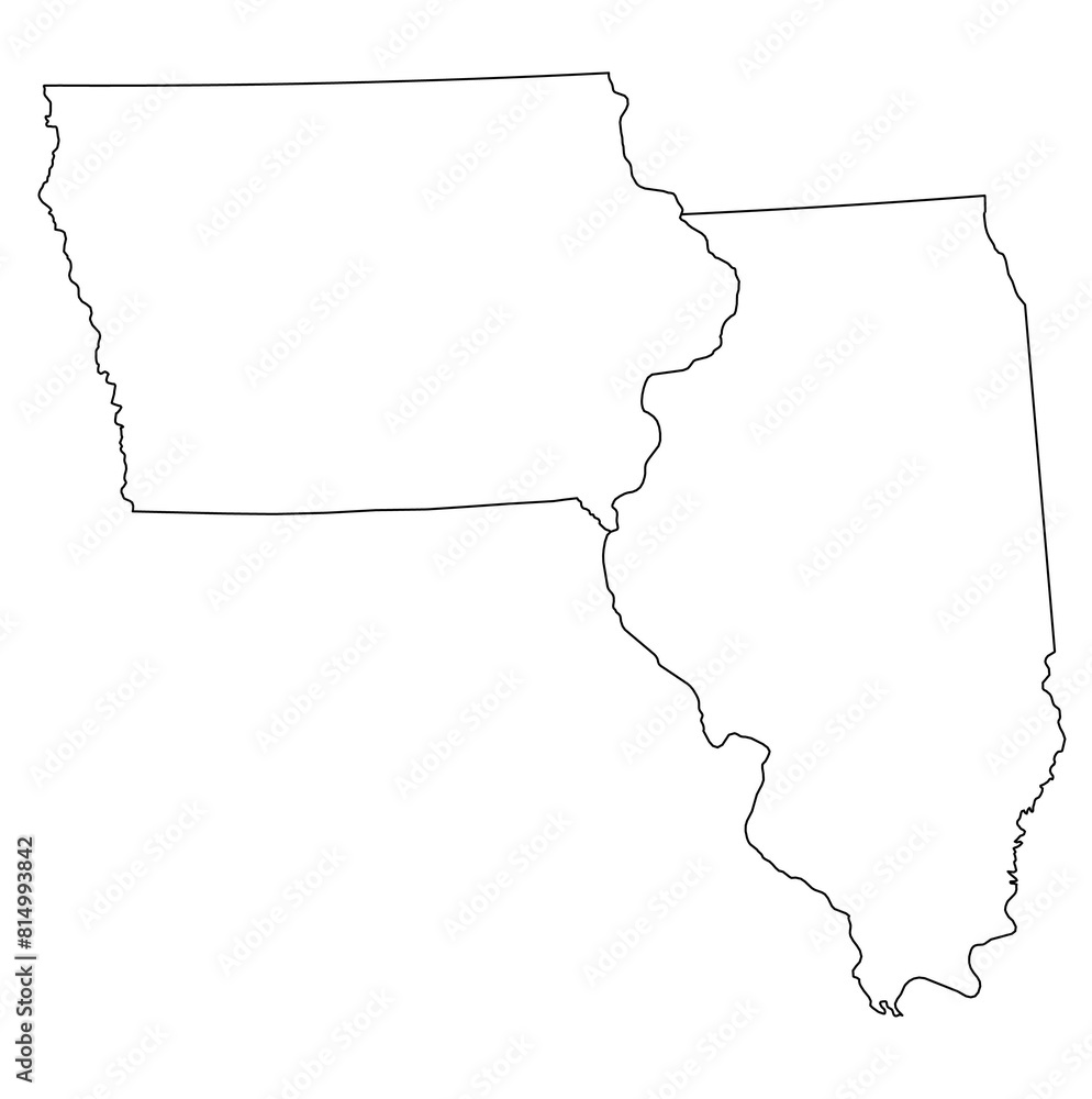 Map of the US states with districts. Map of the U.S. state of Illinois ...
