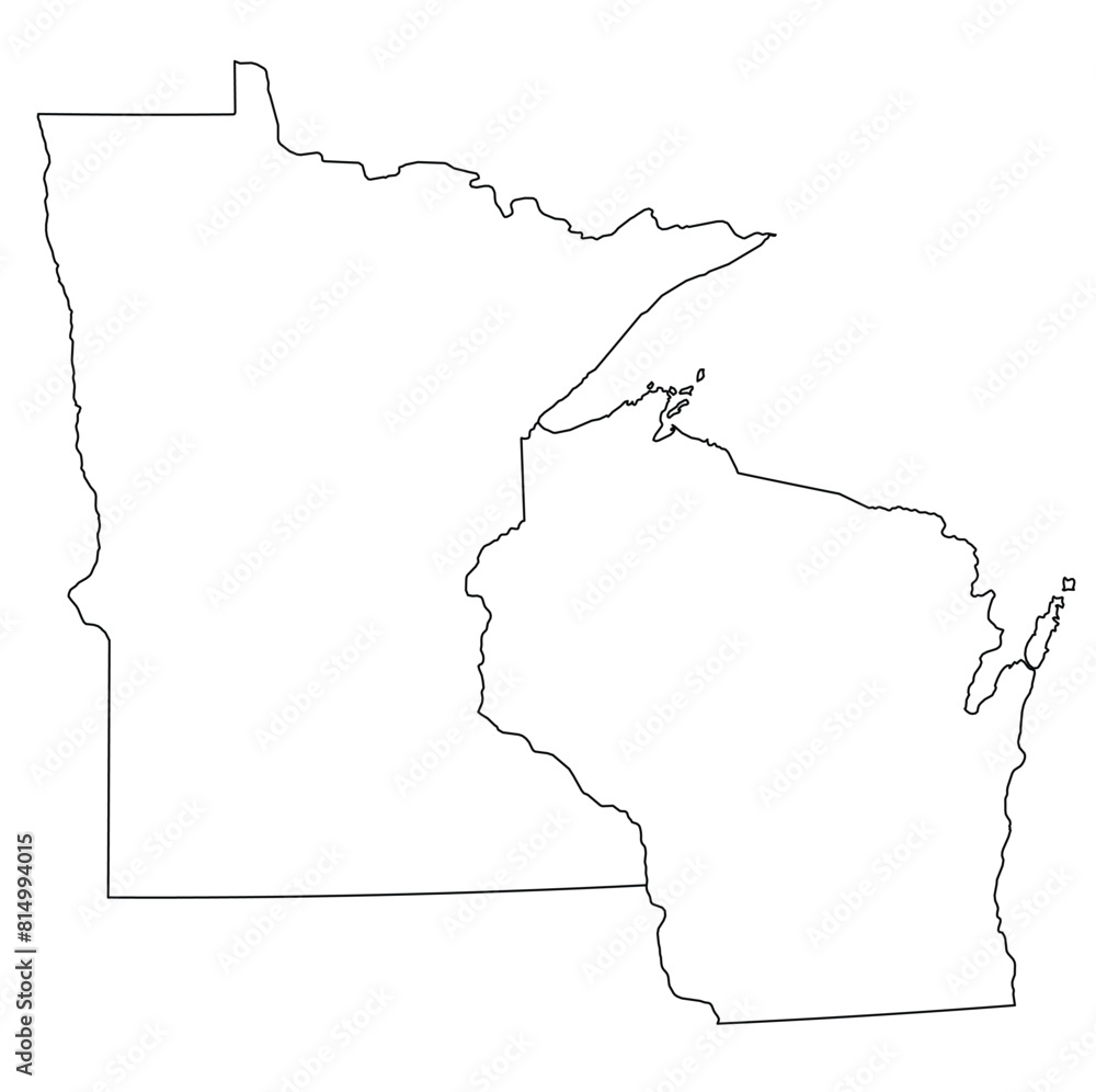 Vector de Stock Map of the US states with districts. Map of the U.S ...