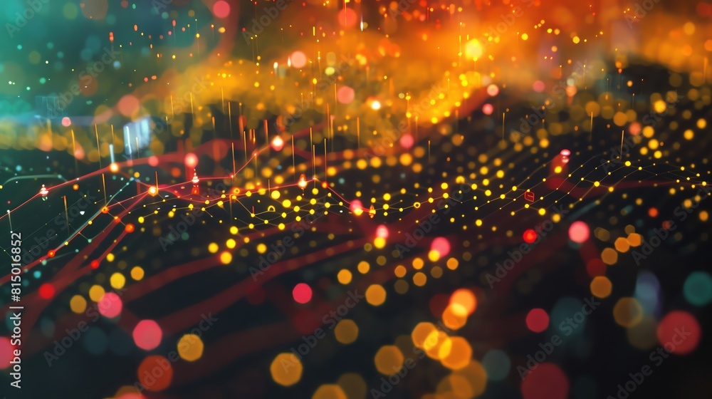 Wireless networks front view close up of a map displaying WiFi signal ...