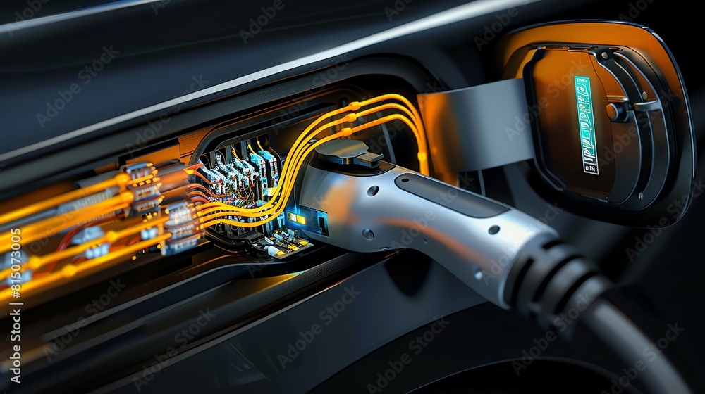 A detailed illustration of the internal components of an electric ...