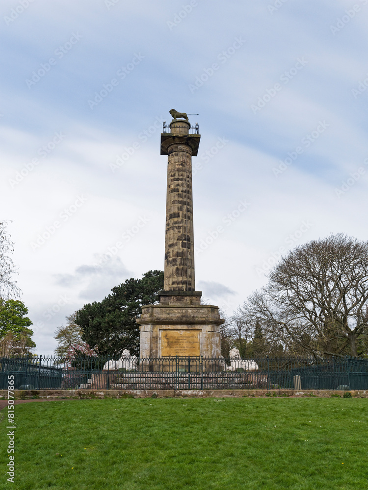 Tenantry column at Alnwick, Northumberland, UK stands 83 feet high ...
