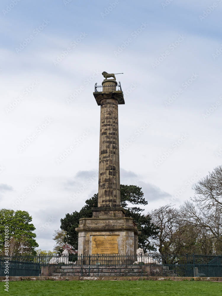 Tenantry column at Alnwick, Northumberland, UK stands 83 feet high ...