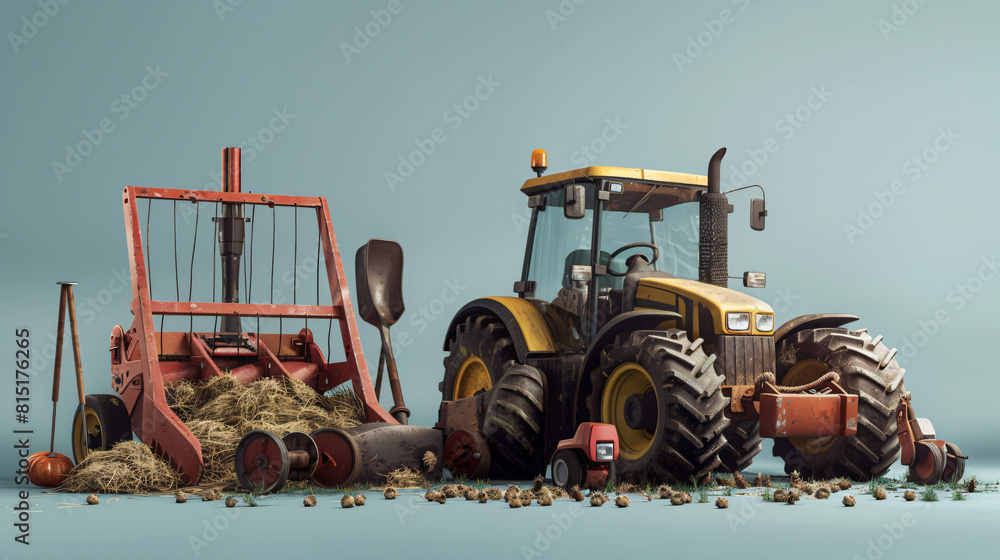 Stock-Illustration „Evolution of Agriculture: Hyper-Realistic Depiction ...