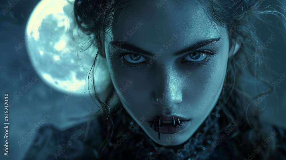 Stock-Illustration „Depict a woman vampire emerging from a gothic crypt ...
