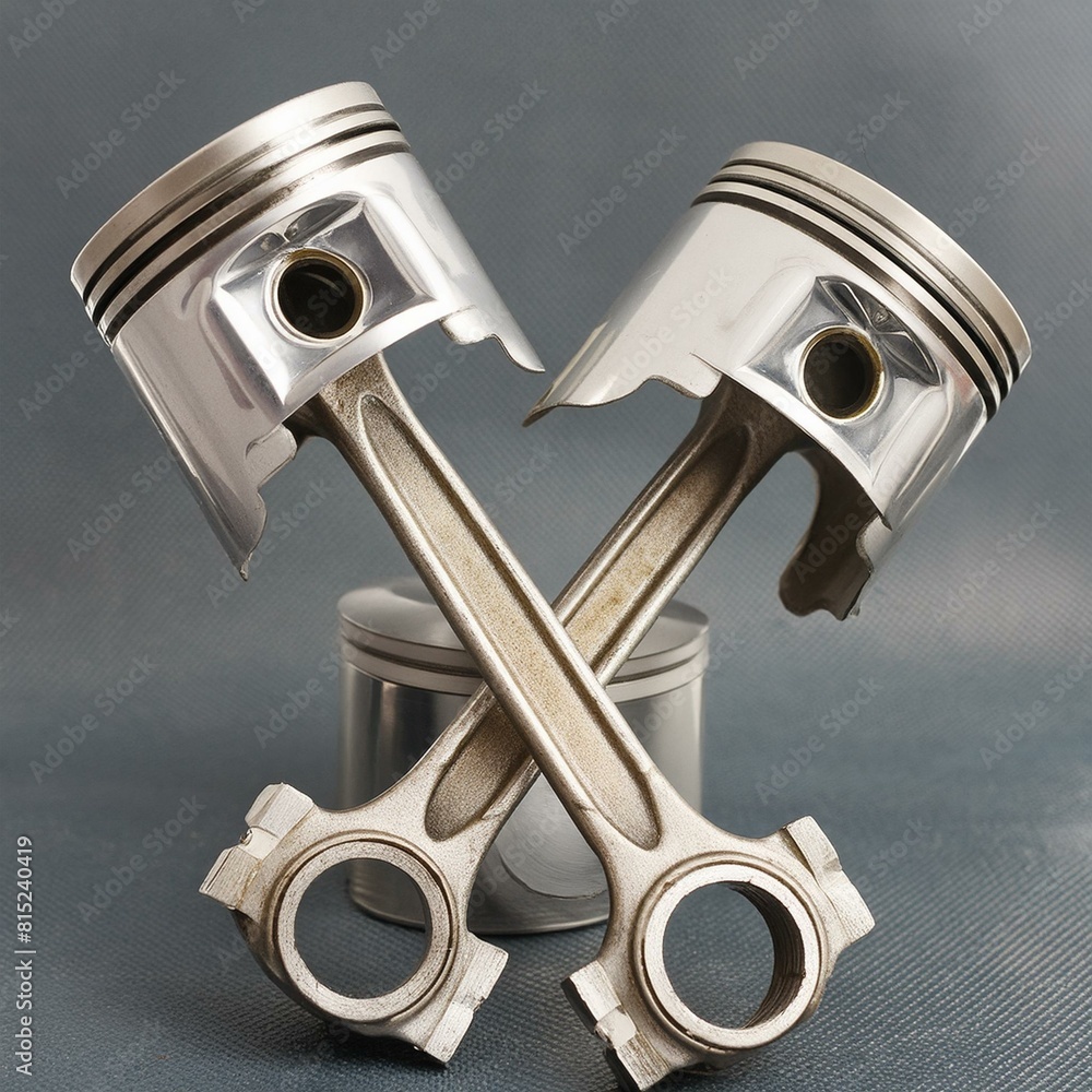Rod and piston design cross engine v8 grey background Stock ...