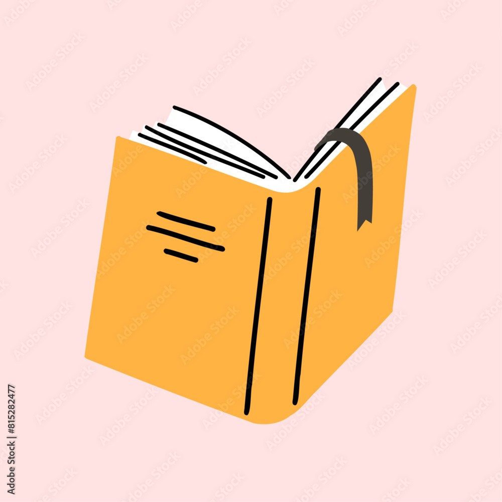 Hand drawn book cartoon illustration Stock Vector | Adobe Stock