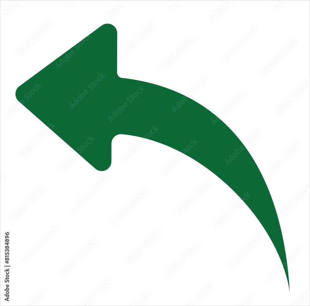 Left up turning directional green arrow. Turn arrow icon vector in ...