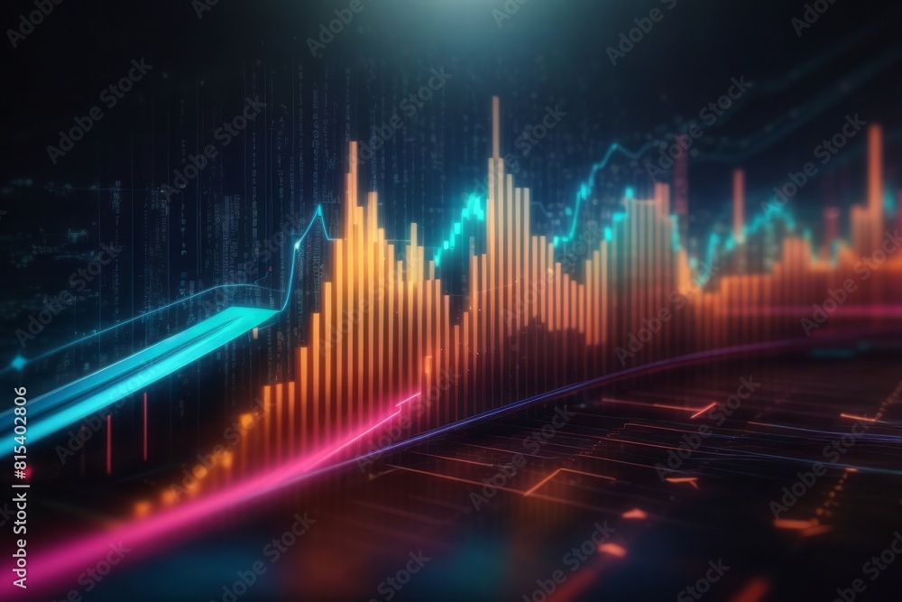Arrow graph futuristic background with digital transition describing ...