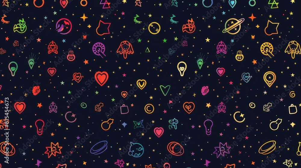 Description Vibrant Pride background with diverse LGBTQ symbols ...