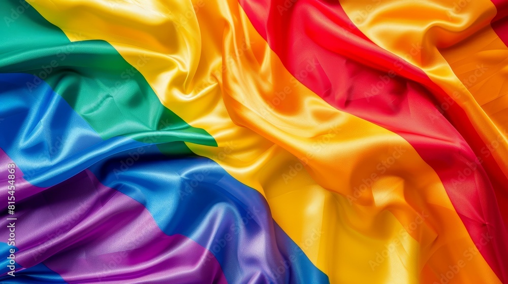 Colorful, inclusive Pride background featuring a spectrum of flags ...