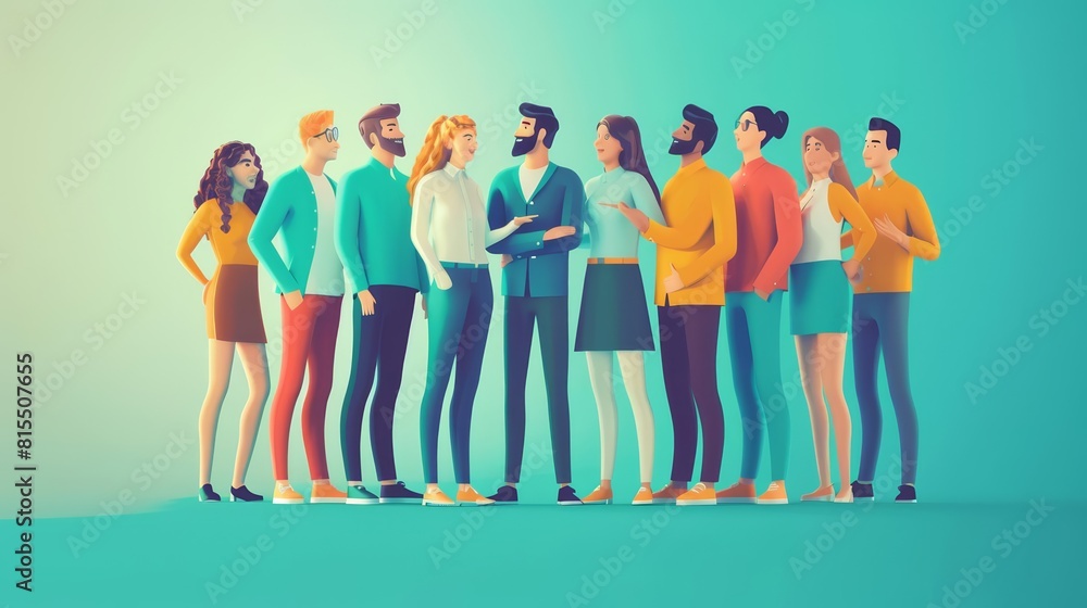 group dynamics side view teamwork theme animation Tetradic color scheme ...