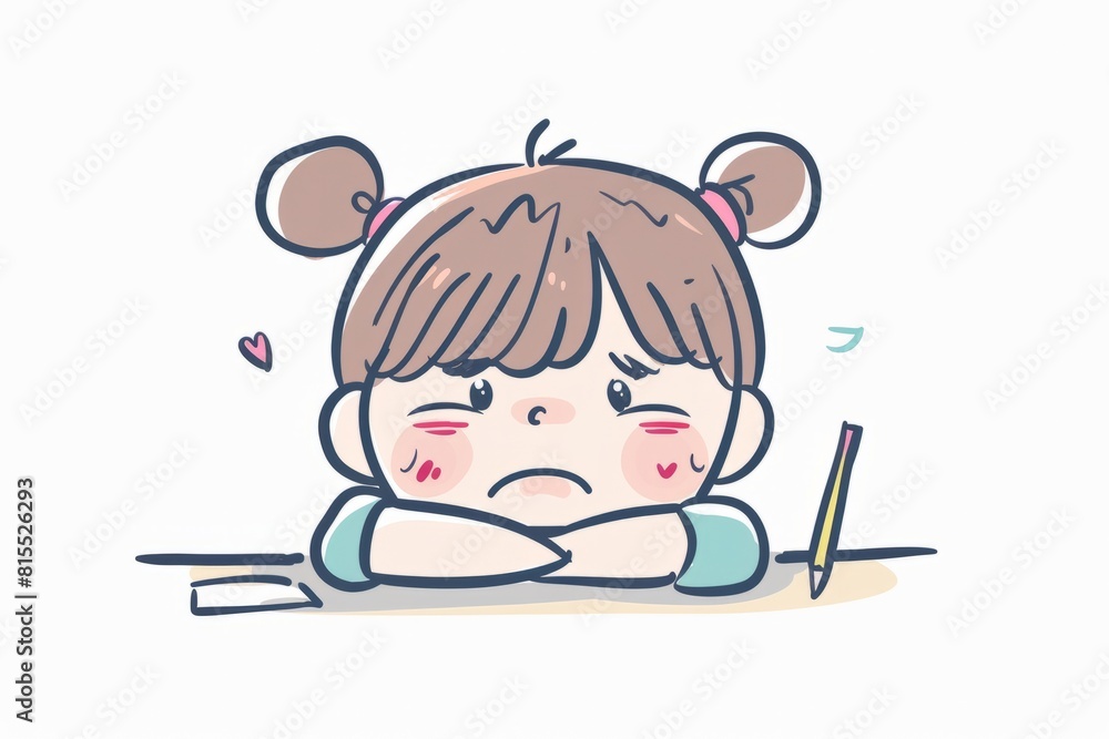 Cartoon cute doodles of a character squinting their eyes with ...