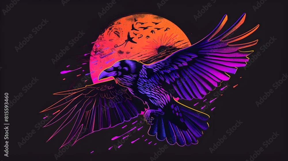 Powerful Viking Raven Messenger Soaring Over Dramatic Battlefield with ...