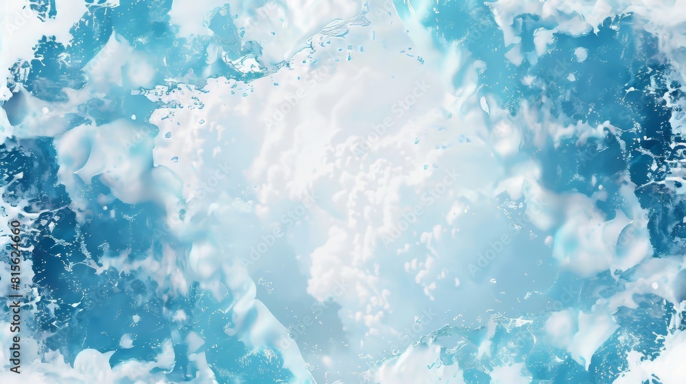 Water splash border with sea wave foam. Blue ocean foamy water splash ...