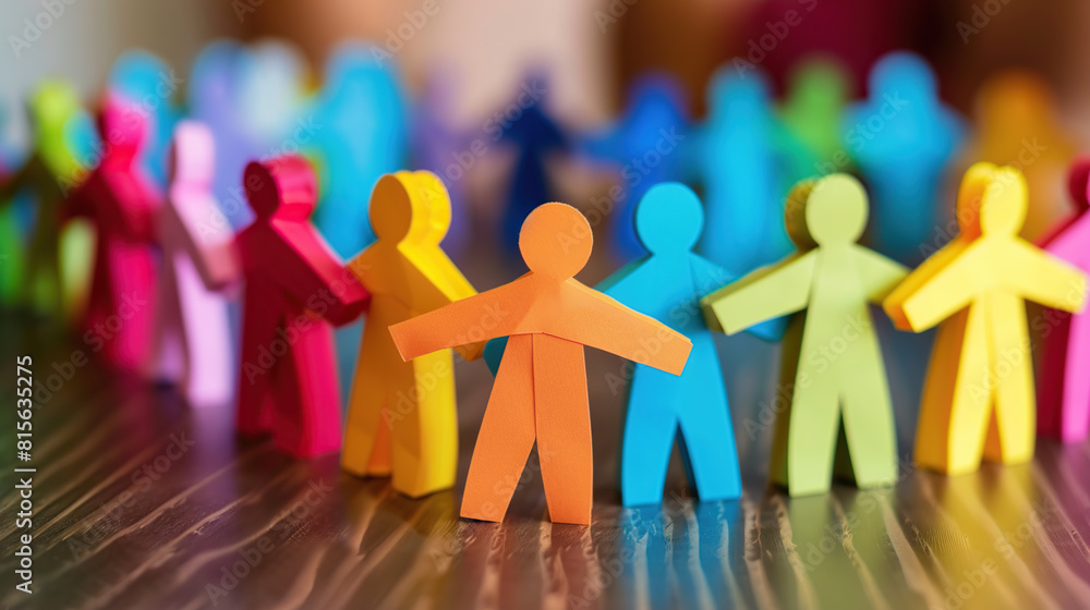 People of all colors holding hands, inclusive business mindset values ...