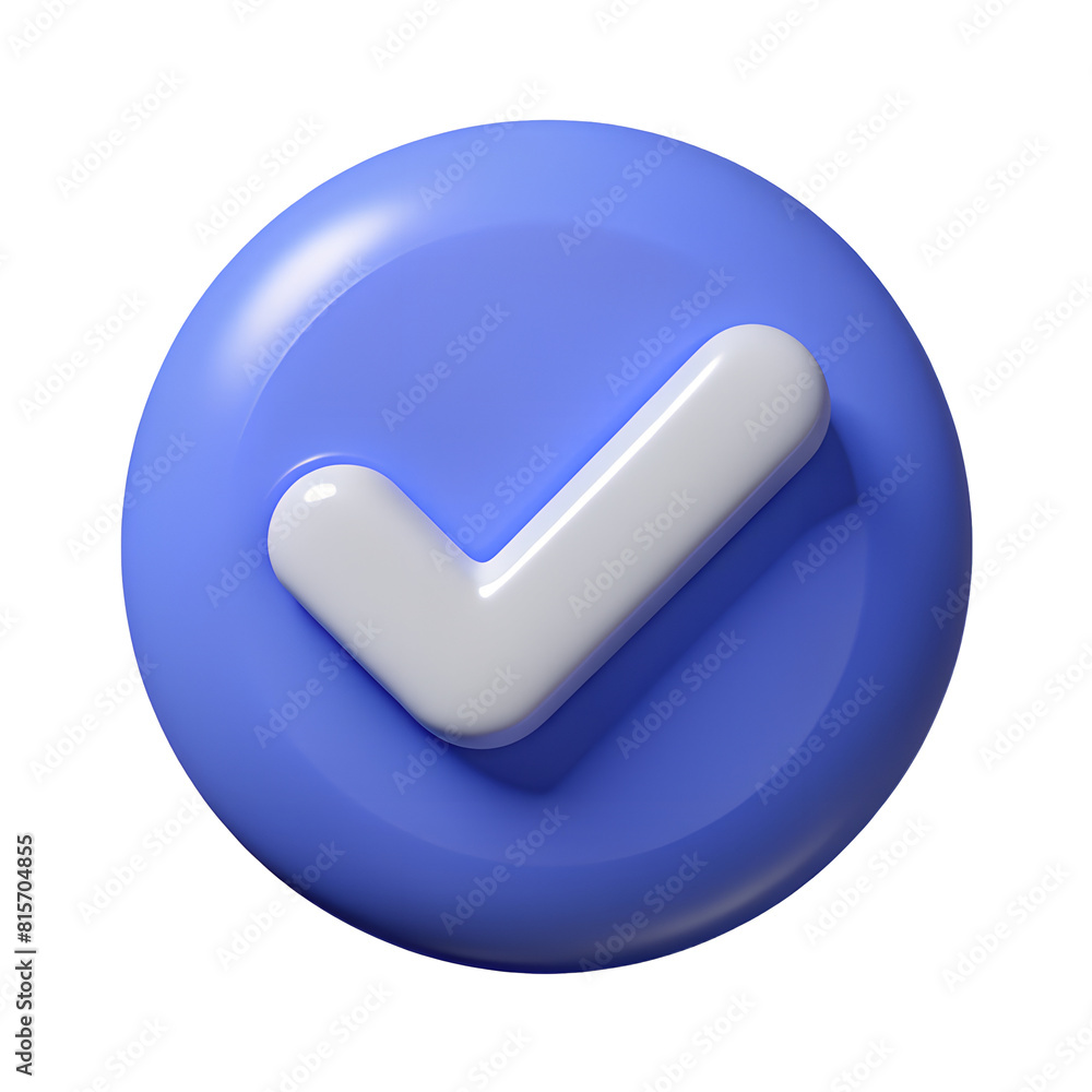 Purple check mark icon 3d element Illustration Stock Illustration ...
