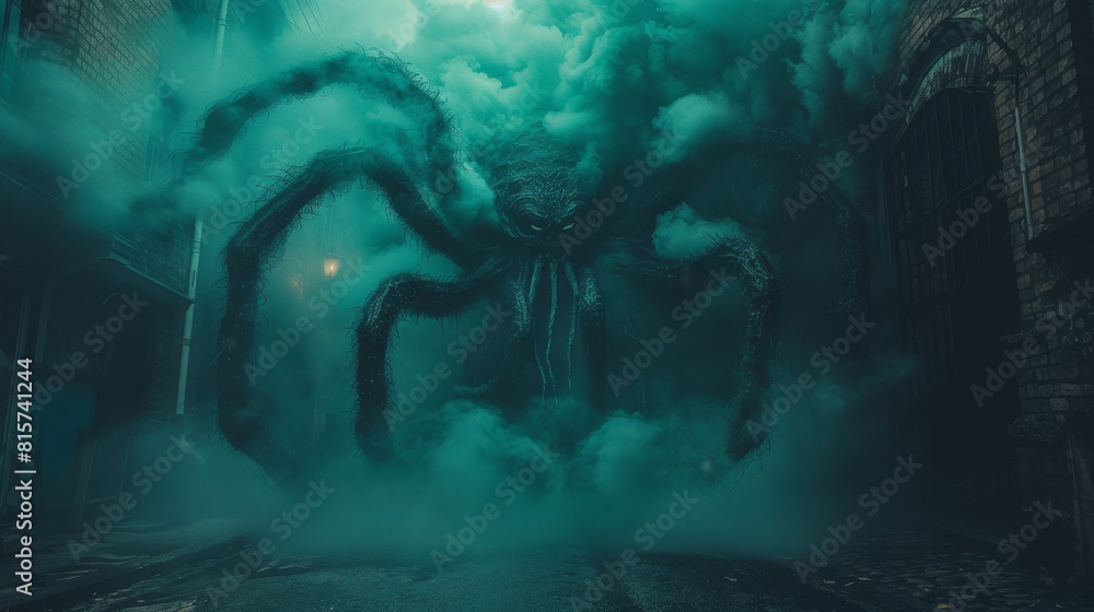 horror movie monster concept with elongated spider-like limbs Stock ...