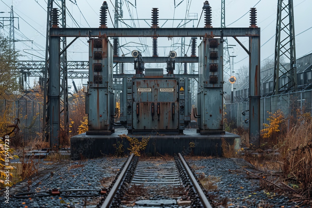 A Substation Equipped With Switchgear And A Transmission Transformer ...