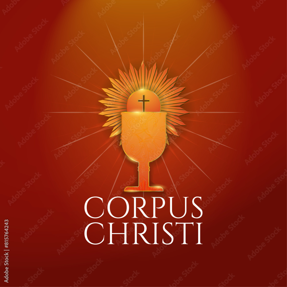 Feast of Corpus Christi Poster. Symbolic elements of the Eucharist in ...