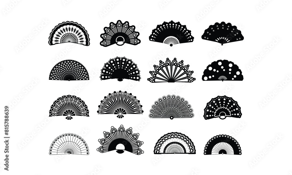 Hand fan SVG,, Silhouette, Cut File, cutting files, printable design ...