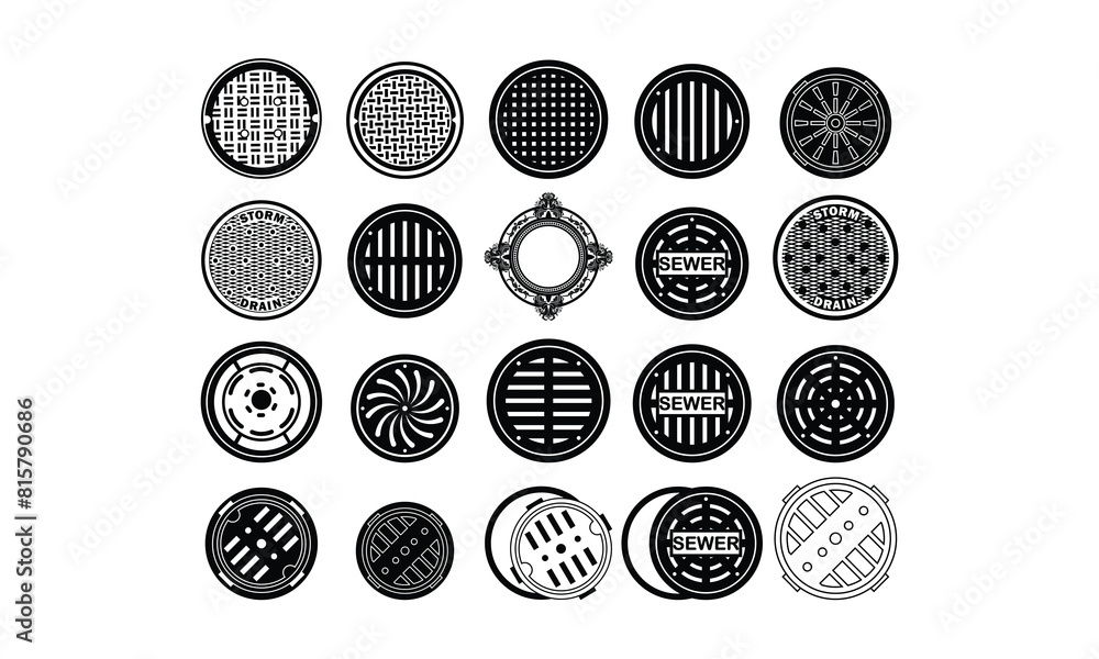 Manhole cover SVG,, Silhouette, Cut File, cutting files, printable ...